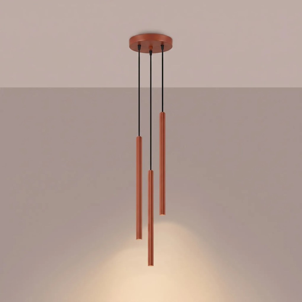 Sollux Lighting Závěsné svítidlo ARCHE 3P okrově červené