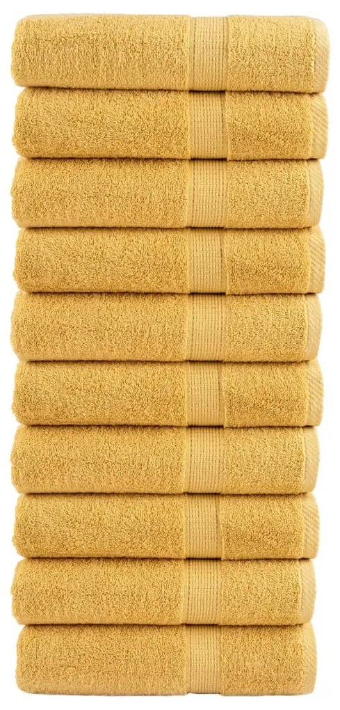 Prémiové ručníky do sprchy SOLUND 10 ks zlaté 70x140 cm 600 g/m² 137286