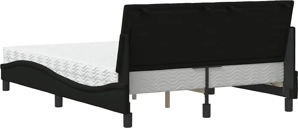 Postel s matrací Hanko černá 140 x 190 cm textil 3310526