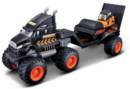 Maisto Builder Zone Quarry Haulers with Digger, Grey 1:32