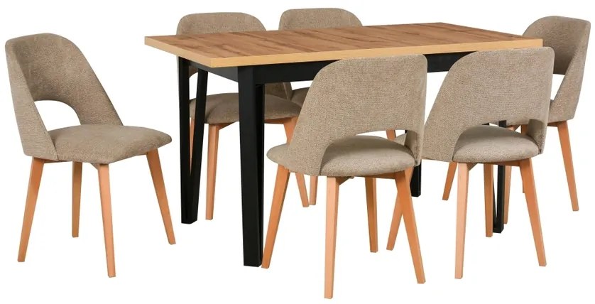Jídelní stůl IKON 5 + doprava zdarma deska stolu artisan, nohy stolu / podstava černá