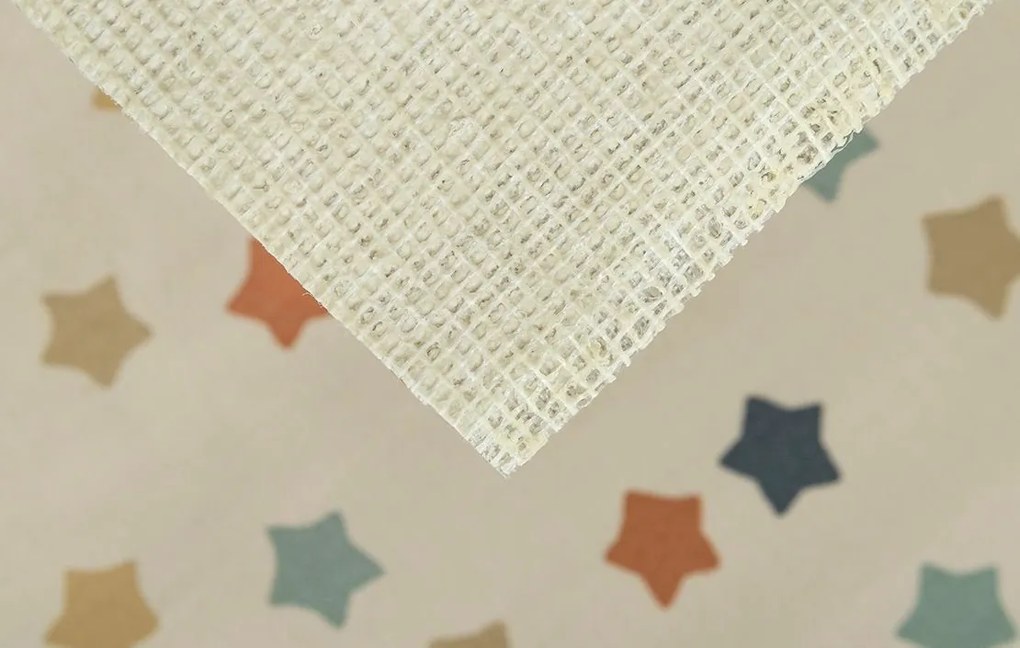 Weihai Haima Dahua Carpet DĚTSKÝ METRÁŽOVÝ KOBEREC LUNA P4239CM/01A2 dětský motiv barevné hvězdy na béžové BARVA: Vícebarevný, ŠÍŘKA: 4 m