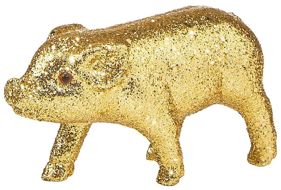 PIGGY Prasátko se třpytkami 9 cm - zlatá