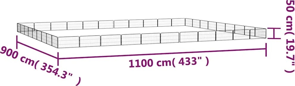 40panelová ohrádka pro psy černá 100 x 50 cm práškovaná ocel 3115975