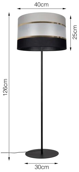 Stojací lampa CORAL 1xE27/60W/230V černá/šedá