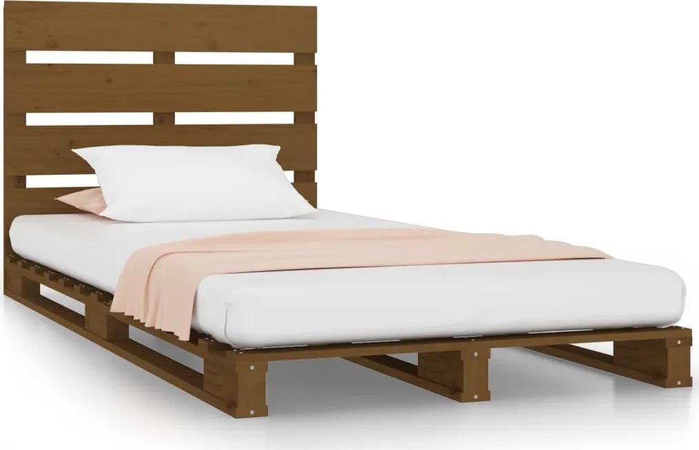 vidaXL Rám postele 100 x 200 cm masivní borovice [3120125] Barva: medová hnědá