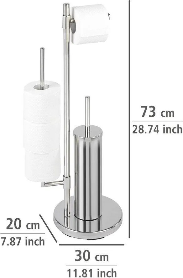 Stojan na toaletní papír a štětku WC, UNIVERSALO NEO - 3 v 1, WENKO