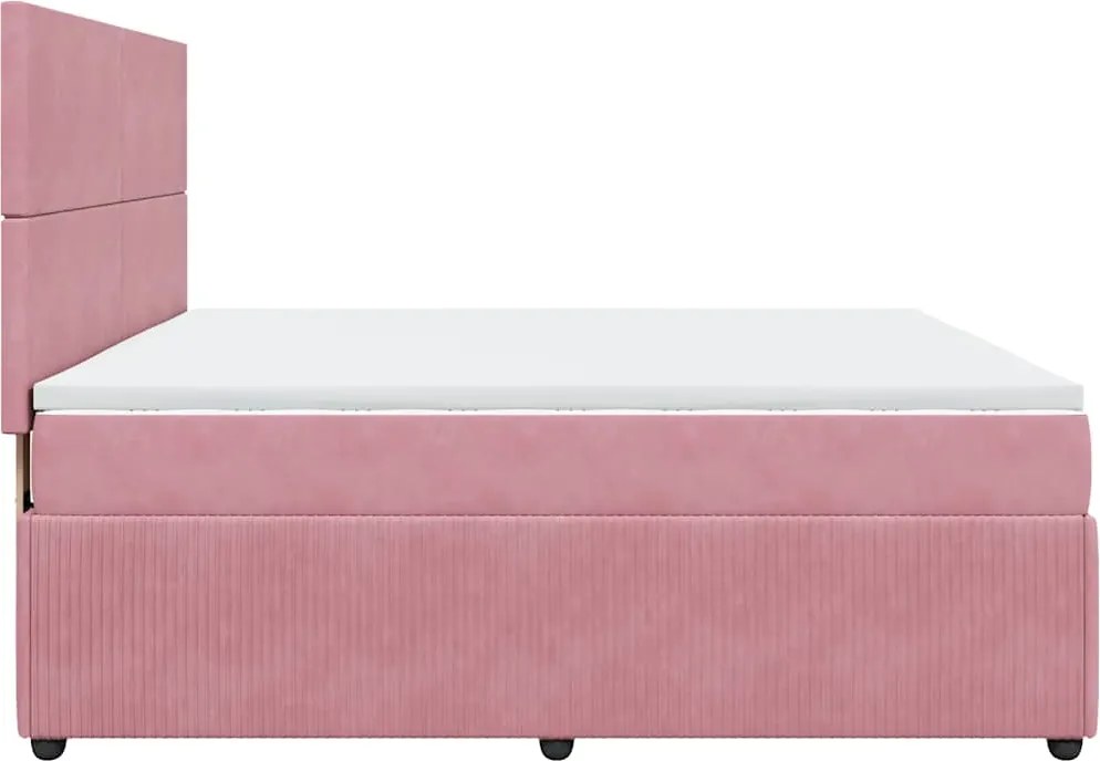 Box spring postel s matrací růžová 180x200 cm samet 3294705
