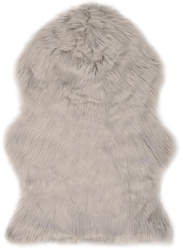 vidaXL Koberec 60 x 90 cm umělá ovčí kůže světle šedý