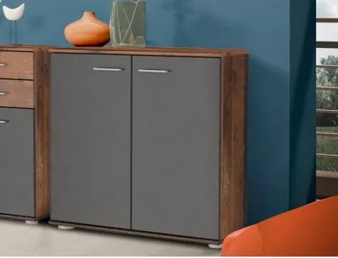 Komoda dvoudveřová Mike, vintage optika dřeva