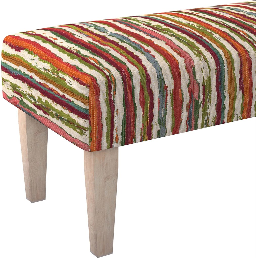 Dlouhá lavička 100x40cm barva vícebarevná látka pletený vzor, vzorované