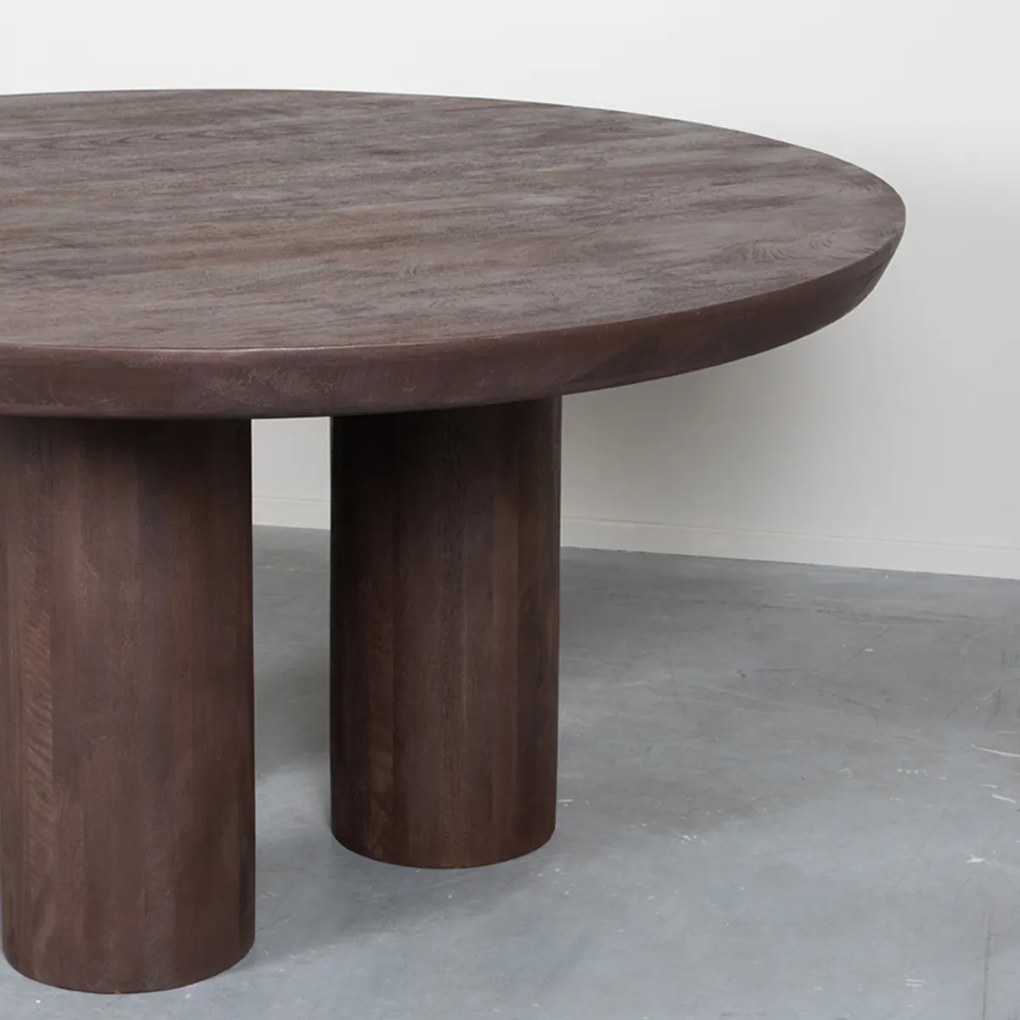 LABEL51 Jídelní stůl OLLY tmavě hnědý ⌀ 150 cm