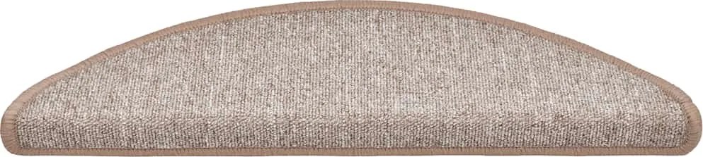 Schodové rohože 20 ks 56 x 17 x 3 cm světle hnědé půlkulaté 3365783