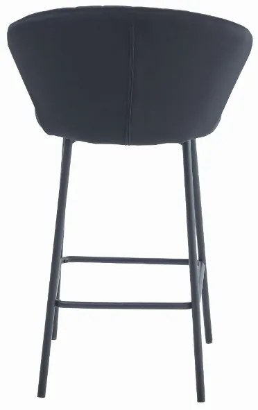 Sametová barová židle Bergamo černá