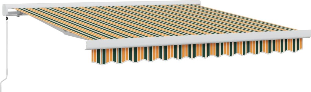 Stahovací markýza Zelená a žlutá 300 x 250 cm Plátno a hliník 3330171