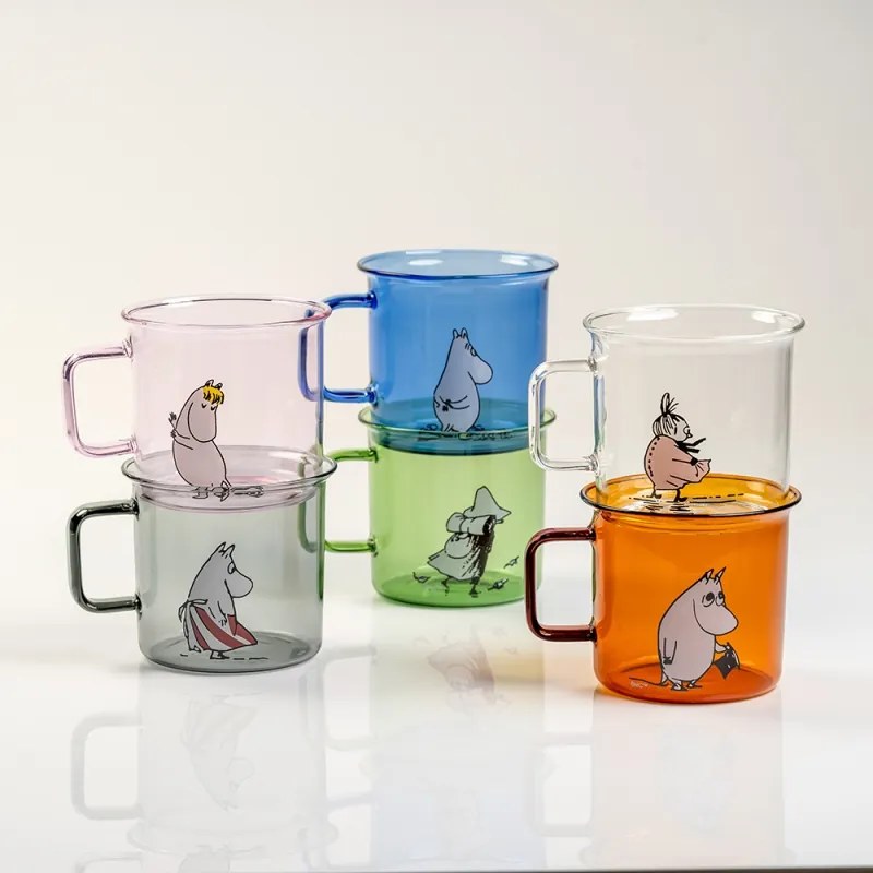 Skleněný hrnek Moomin 0,35l, modrý