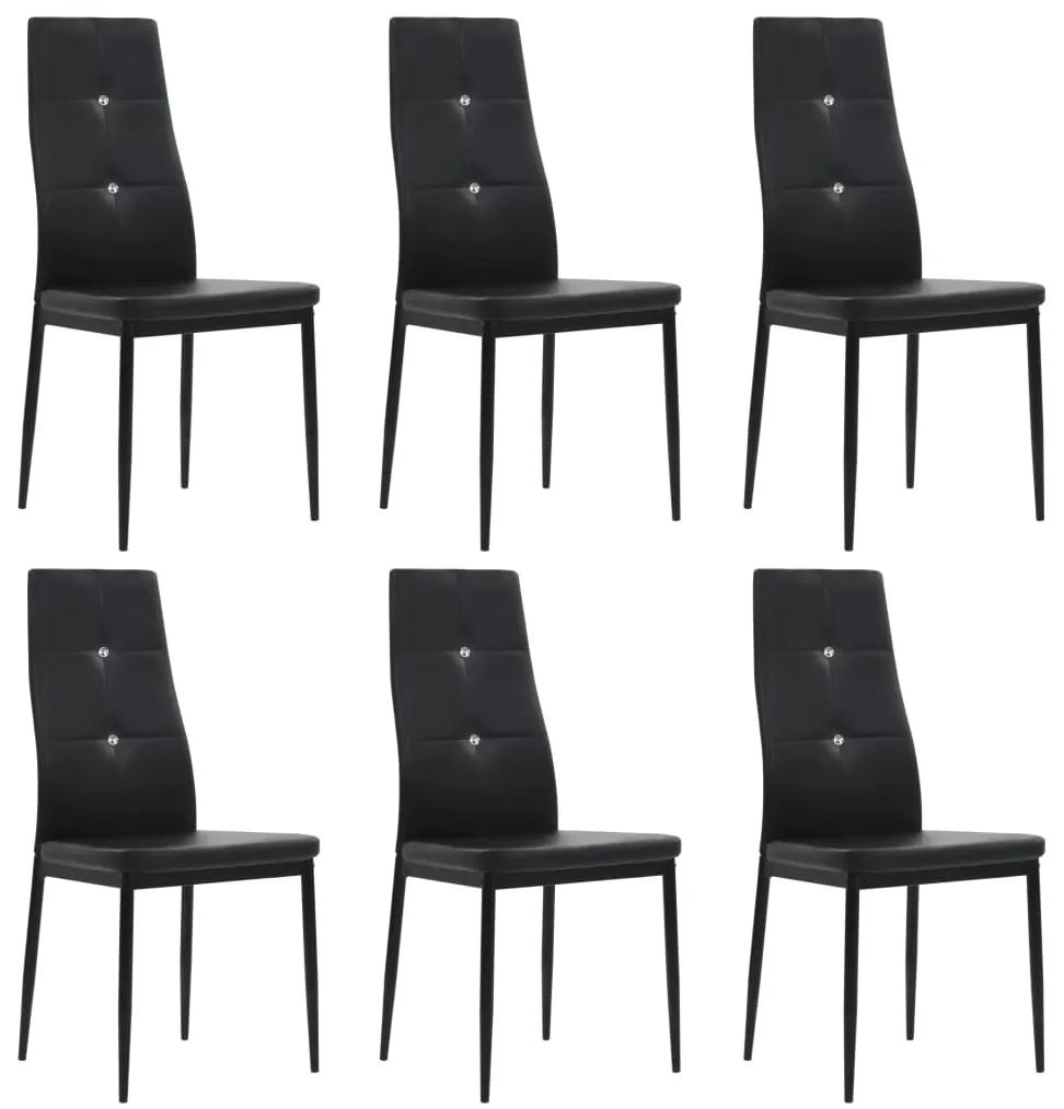 Jídelní židle 6 ks černé umělá kůže,  275435