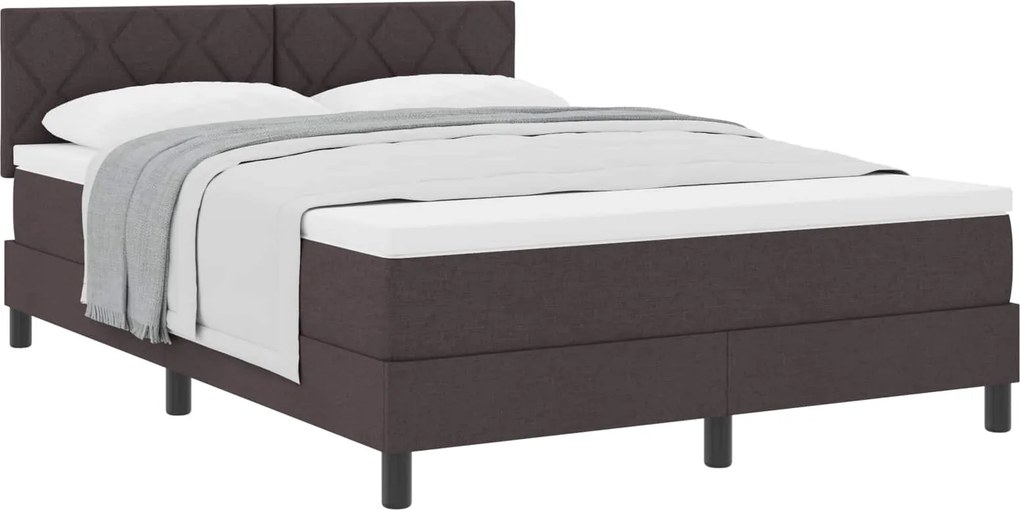 Postel s boxspringem s čelo Tmavě hnědá 160 x 200 cm textil 3338779