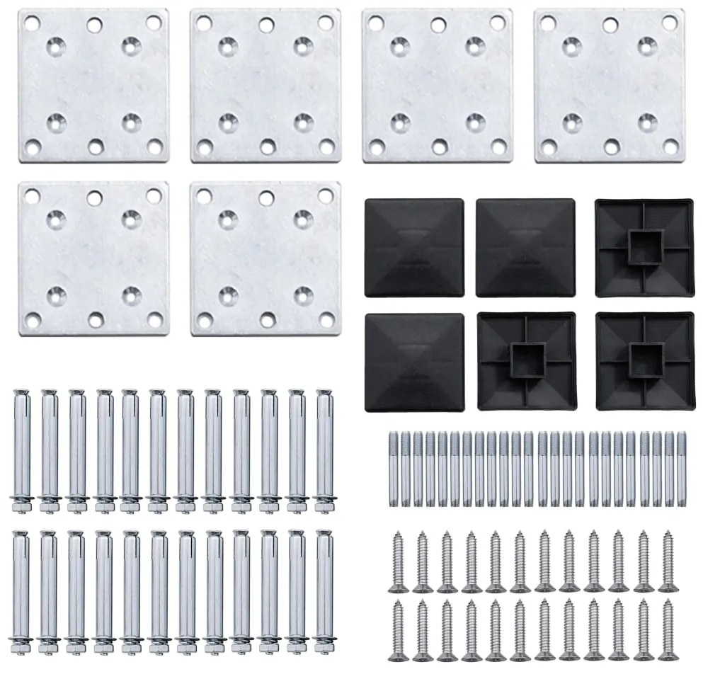 vidaXL Marketos Set plotových dílců WPC 792 x (105–186) cm černý