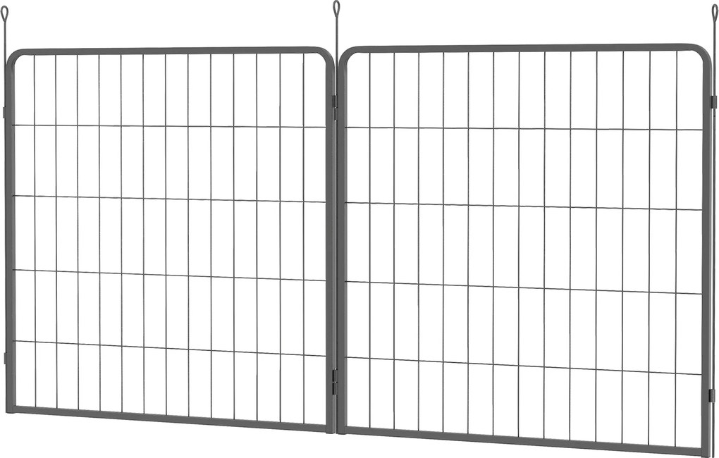 PawHut 2dílné rozšíření 2 panelů plotu pro psy pro hrací arénu, 80 x 80 cm ocelový plot pro štěňata, pro malé a střední psy