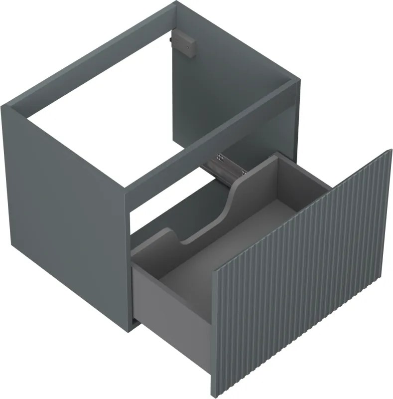 Mexen Rivel, koupelnová skříňka 60 cm, 1 zásuvka, drážkovaná, grafitová matná, 91A20-06047-1-BF66