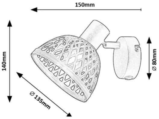 Rabalux 3133 - Nástěnné bodové svítidlo RATTAN 1xE14/15W/230V ratan