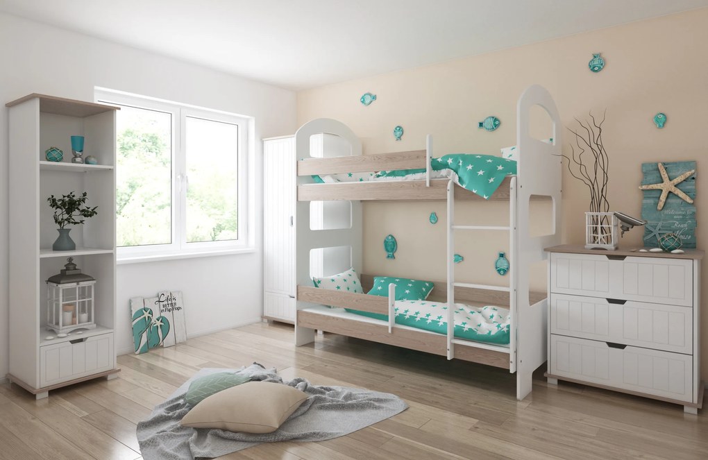 BabyBeds Dětská patrová postel HONZÍK II 180x80 Barevné provedení: Růžová, Úložný prostor: Ano, s úložným prostorem