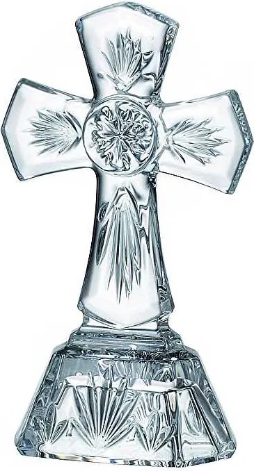 Crystal Bohemia skleněný kříž Cross 175 mm
