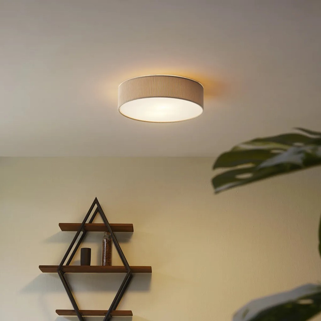 Moderní stropní svítidlo béžovohnědé s velurovým stínidlem 38 cm 2-světelné – Luz