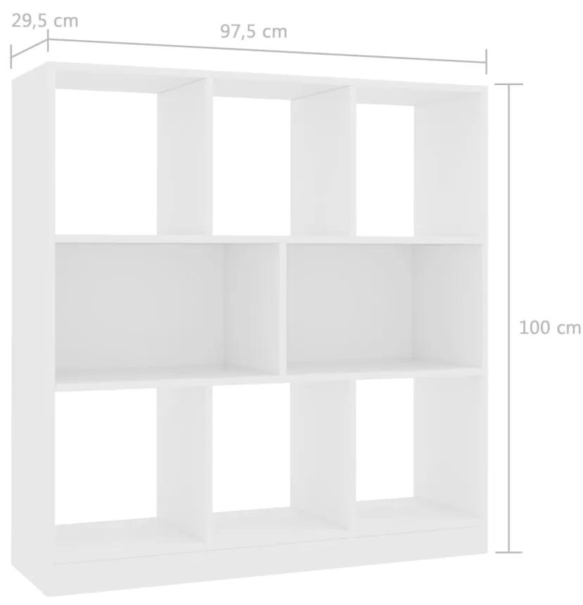 vidaXL Knihovna bílá 97,5 x 29,5 x 100 cm dřevotříska
