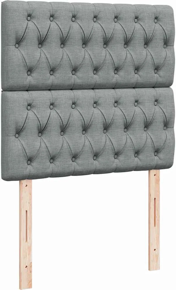 Box spring postel s matrací světle šedý 100 x 200 cm textil 3291974