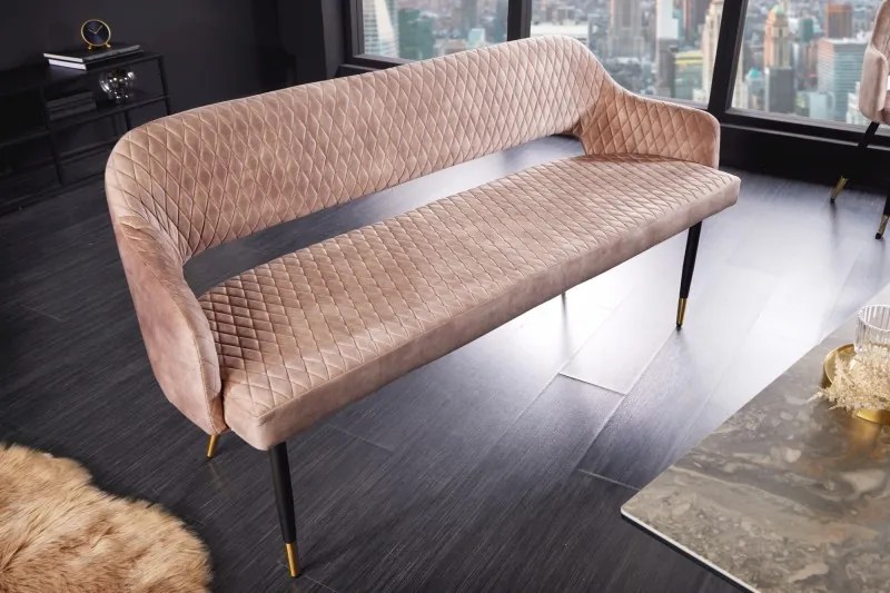 Lavička Paris 160cm champagne greige velvet/ 43682