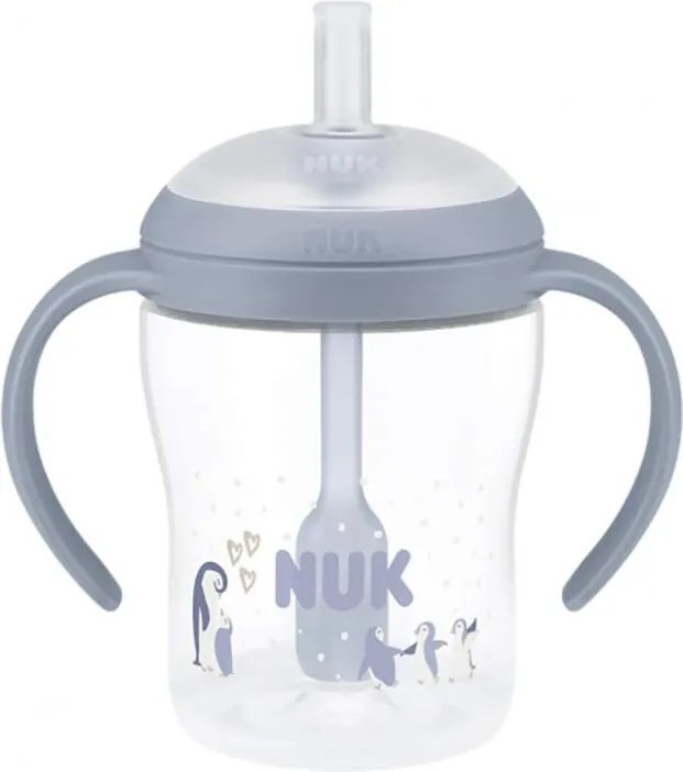 Kojenecká láhev NUK Perfect Match na učení s brčkem PENGUIN 150 ml