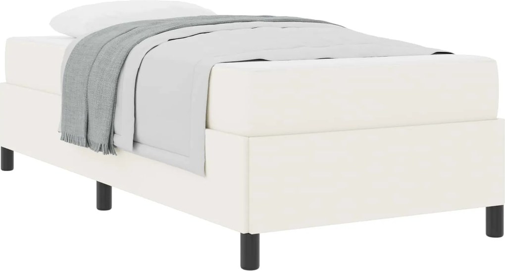 Rám postele s matrací Krémová 90 x 200 cm textil 3399102