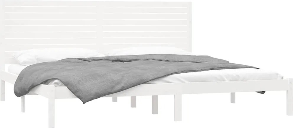 Rám postele bílý masivní dřevo 200 x 200 cm 3104629