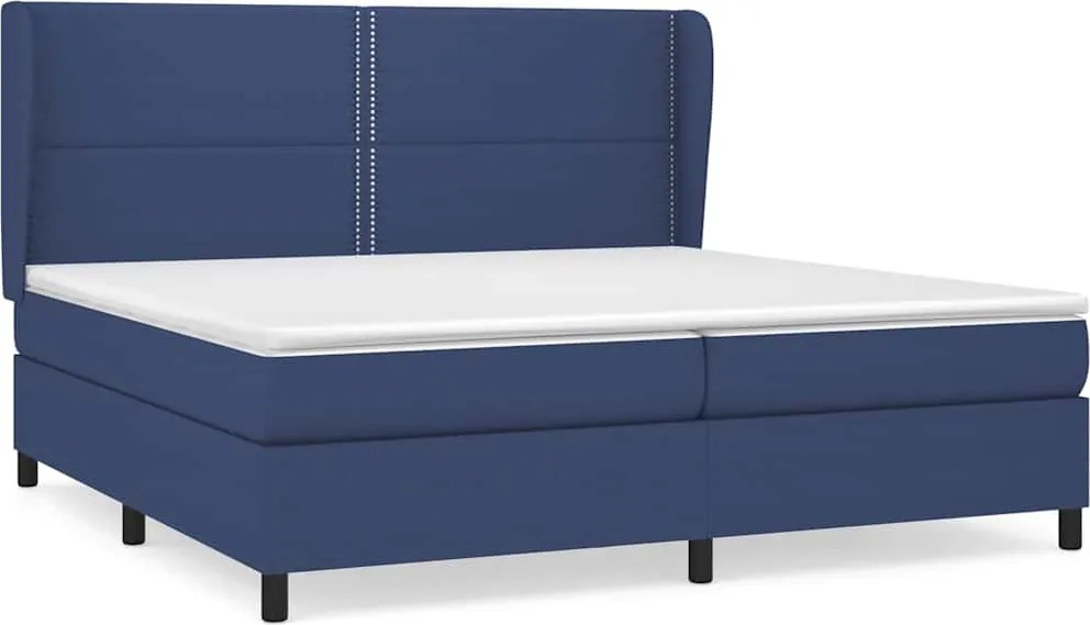 Box spring postel s matrací modrá 200x200 cm textil 3127915