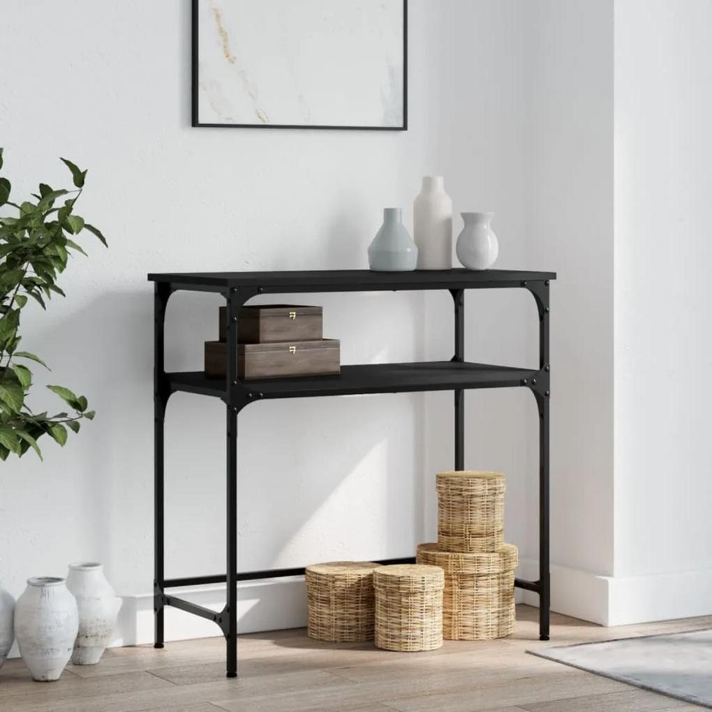 Konzolový stolek černý 75 x 35,5 x 75 cm kompozitní dřevo - Default Title