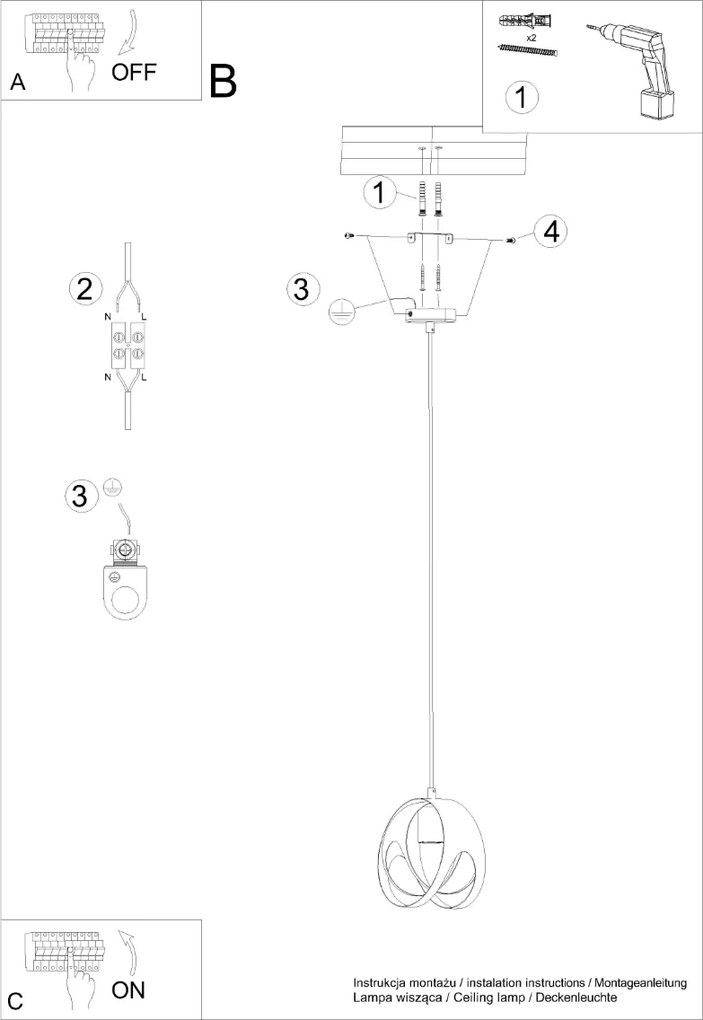 Sollux Lighting Závěsné svítidlo TULOS 1 bílé