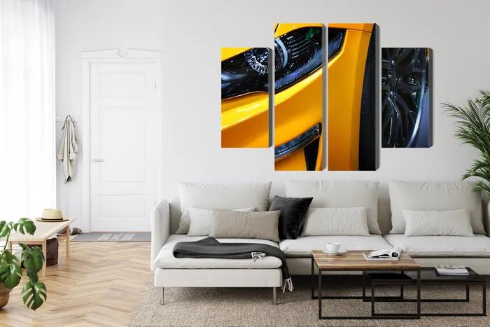 Vícedílný obraz Přední Část Žlutého Sportovního Vozu Nedostatek Nedostatek Plátno Canvas 160x120