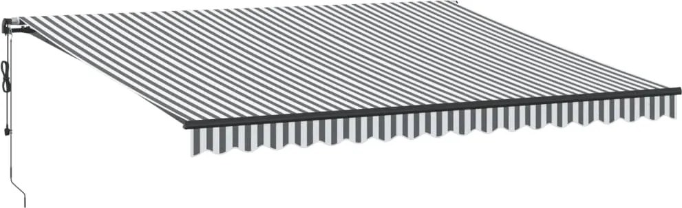 Automatická zatahovací markýza s LED antracit a bílá 450x350 cm 3215815