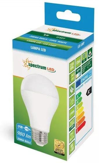 Spectrum LED LED žárovka studená E27 230V 9W WOJ+14612
