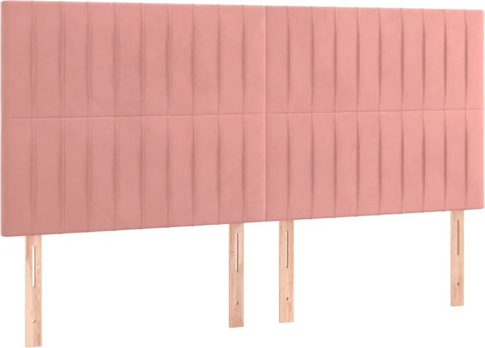 Box spring postel s matrací růžová 200x200 cm samet 3137988