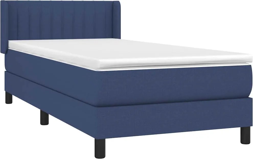 Box spring postel s matrací modrá 100 x 200 cm textil 3129855