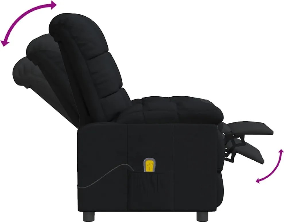 Masážní křeslo černé textil 289808