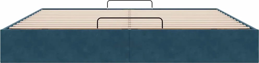 Osmanský rám postele bez matrací tmavě modrá 200x200 cm samet 3310989