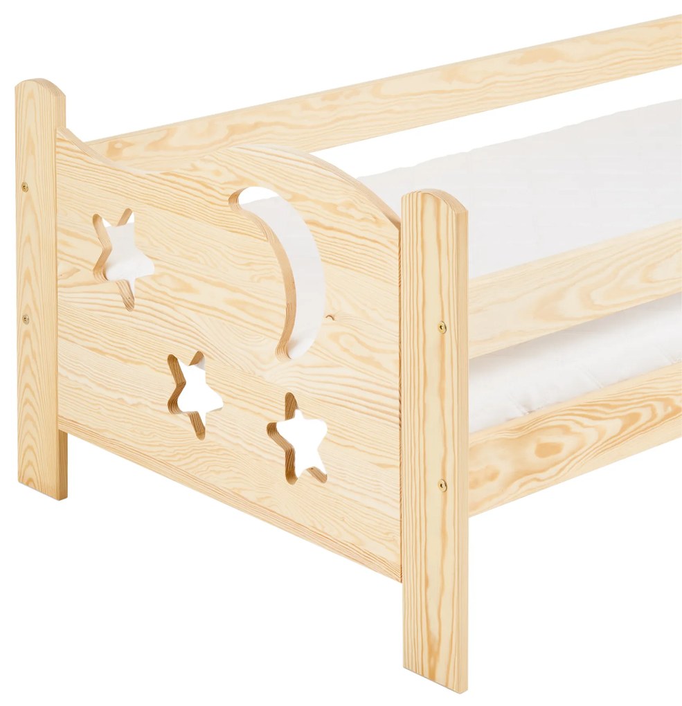 Dětská postel MOON 80 x 160 cm, borovice Rošt: S lamelovým roštem, Matrace: Matrace COMFY HR 10 cm