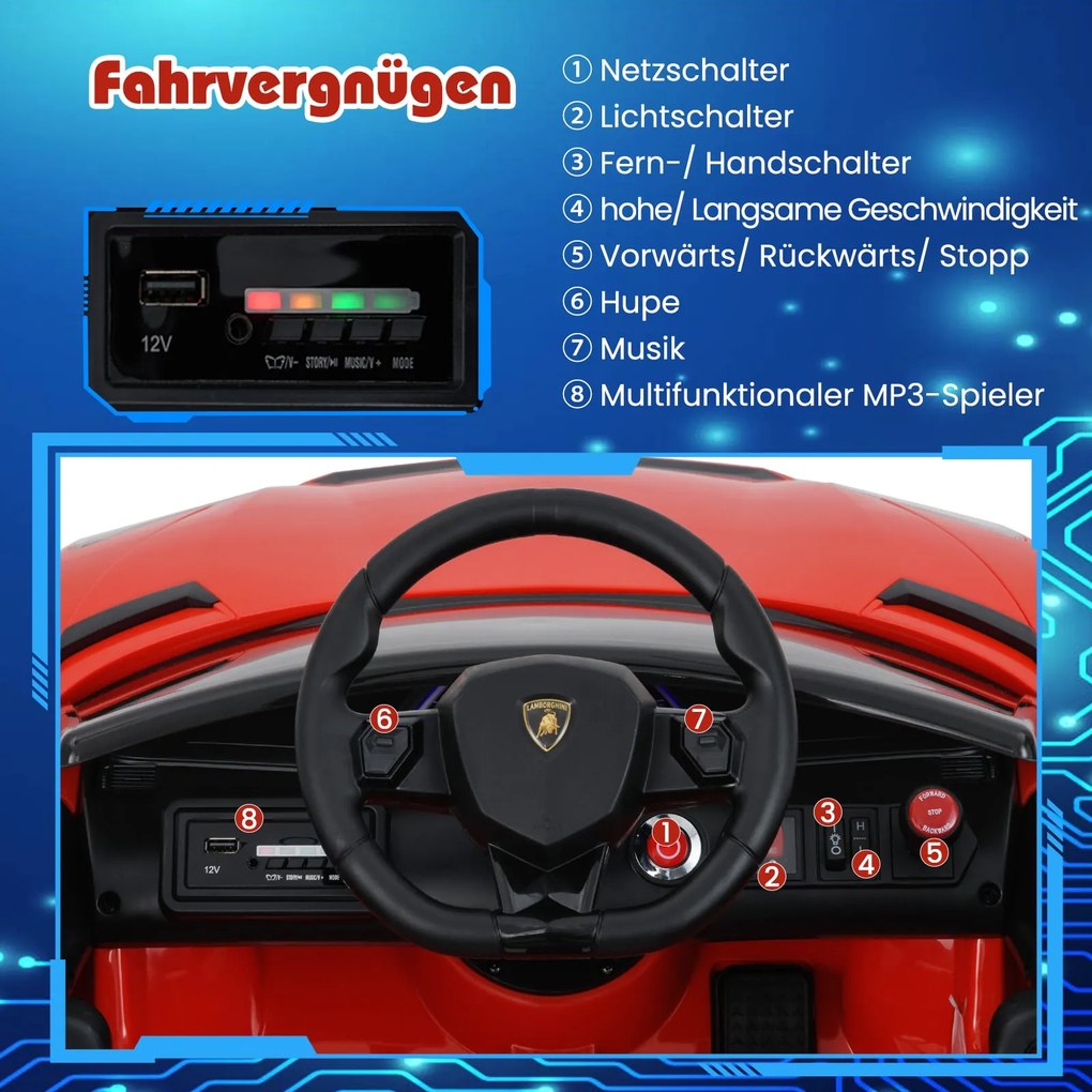 Costway Elektrické auto Lamborghini pro dětské vozidlo