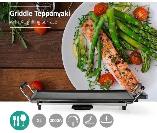 Nedis FCTE110EBK50 - Stolní gril Teppanyaki 2000W/230V