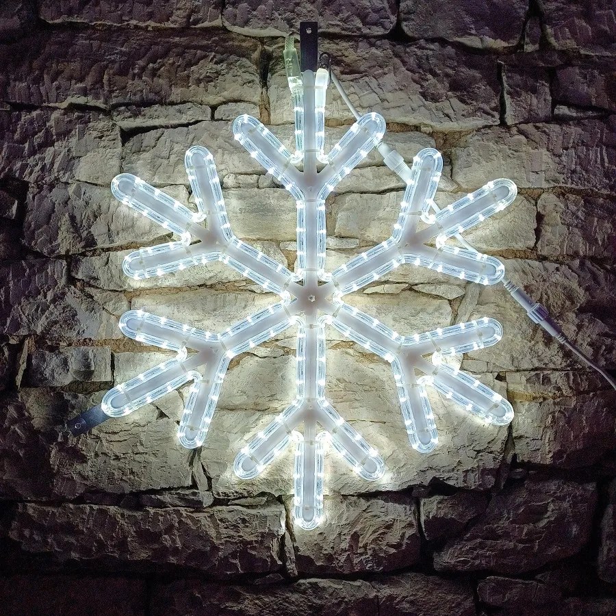 Easy Fix 2D LED světelná vločka V. Ø 67 cm, ledově bílá, závěsný, 3D tisk