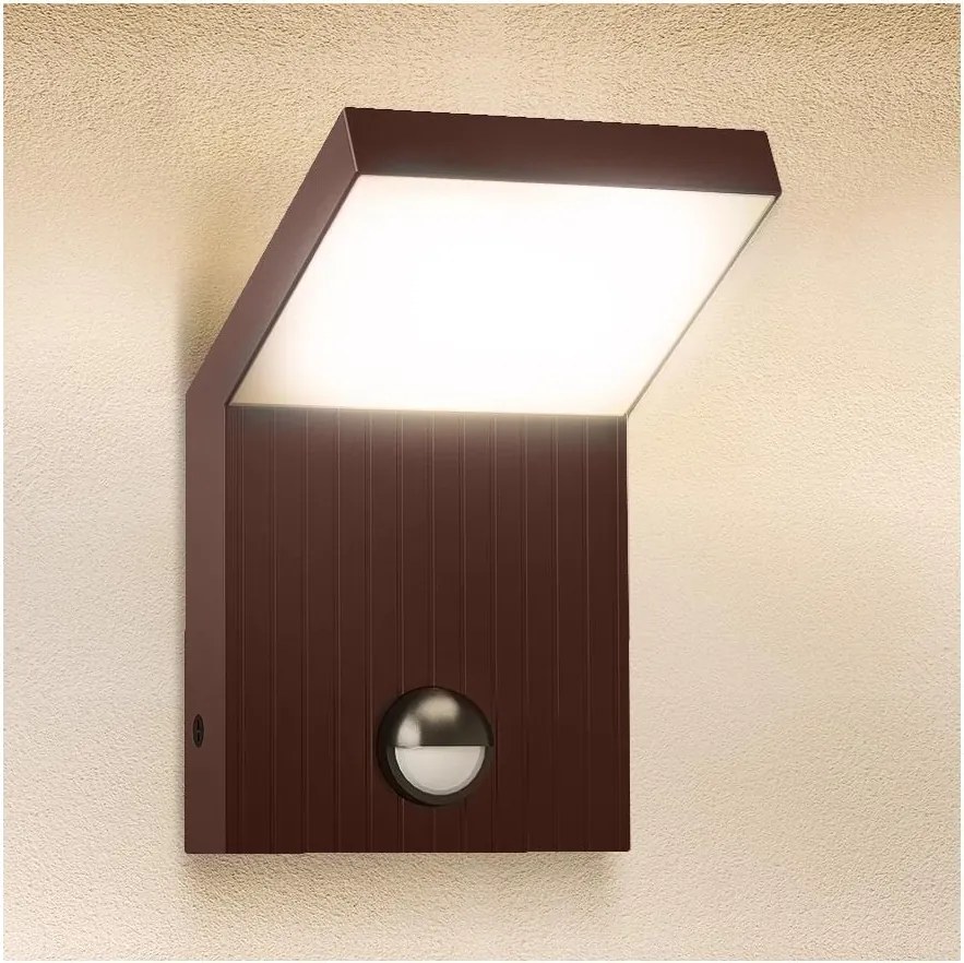 Brilagi -LED Venkovní nástěnné svítidlo se senzorem RIANO LED/8W/230V hnědá IP65